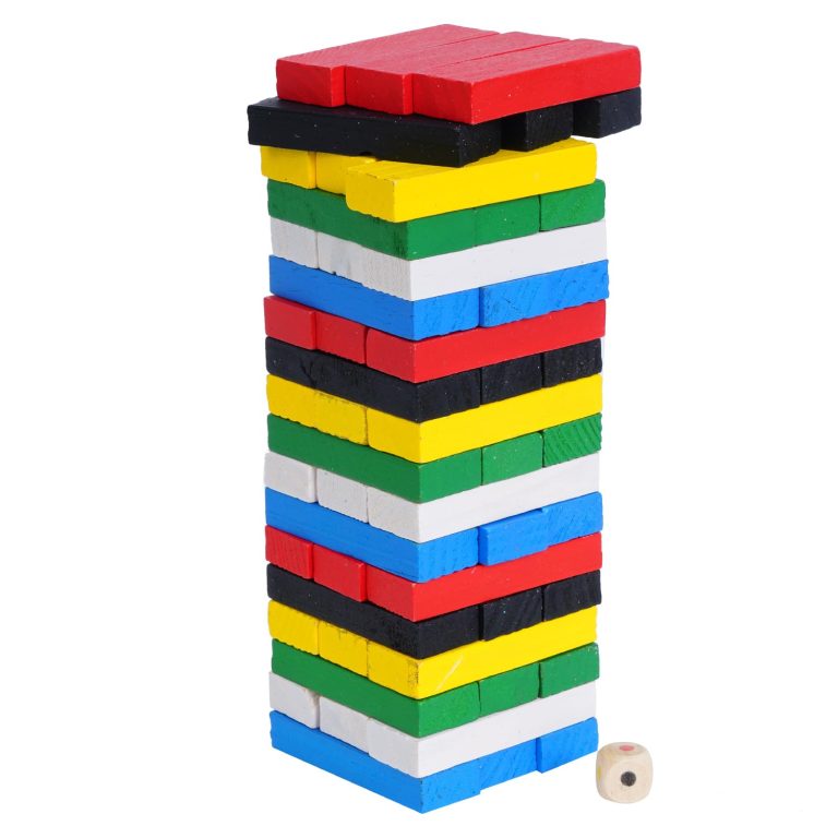 Wooden Color Jenga Big – Hi5Toys