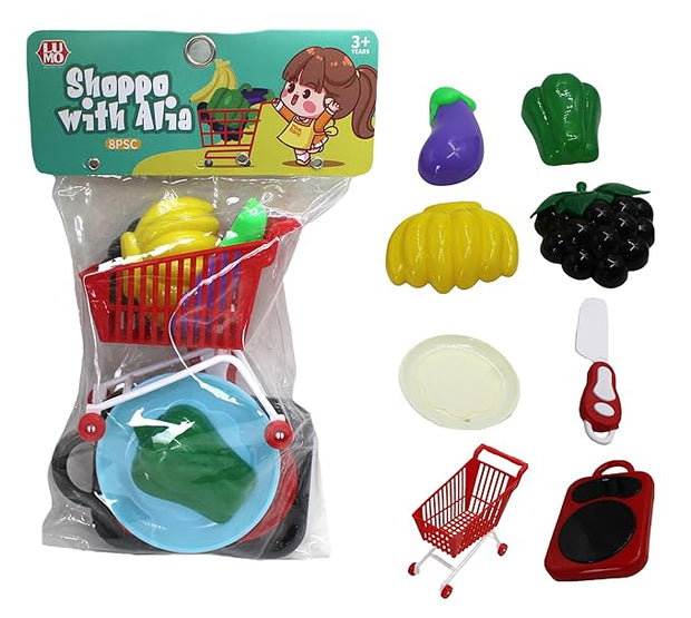 8pc Kitchen Set with Shopping cart – Hi5Toys
